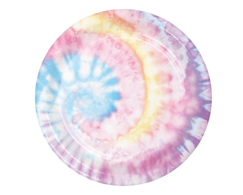 Pastel Tie Dye Plates- Tie Dye Birthday Party, Groovy Party Plates, 60s ...