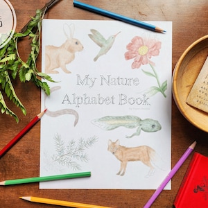 My Nature Alphabet Book- DIGITAL DOWNLOAD- Nature Inspired Coloring ...