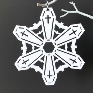 Coffin and Bats Snowflake Ornament, Laser Cut Acrylic Christmas ...