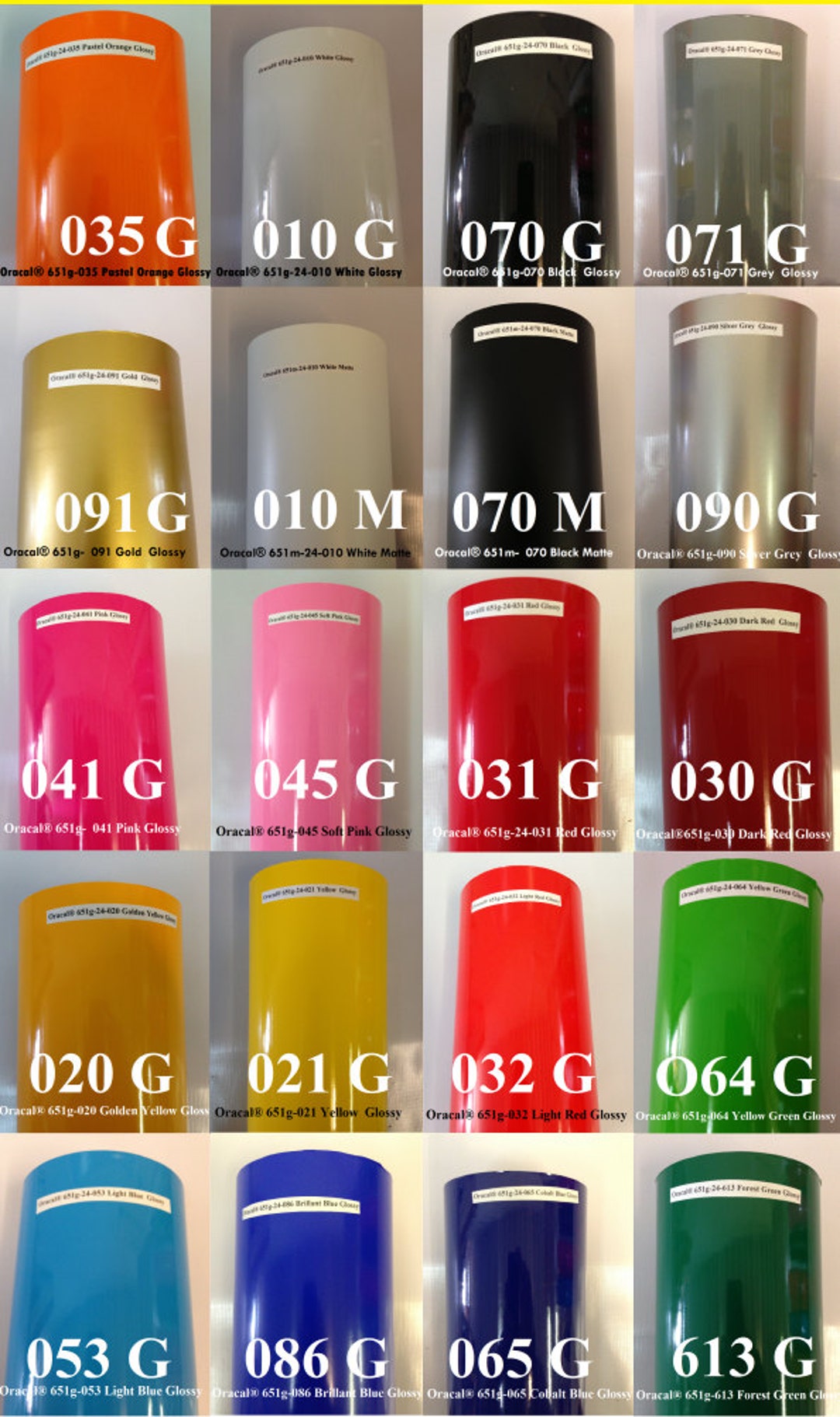 24 Inches X 5 Feet Oracal 651 Vinyl Fresh Material Made in Usa - Etsy