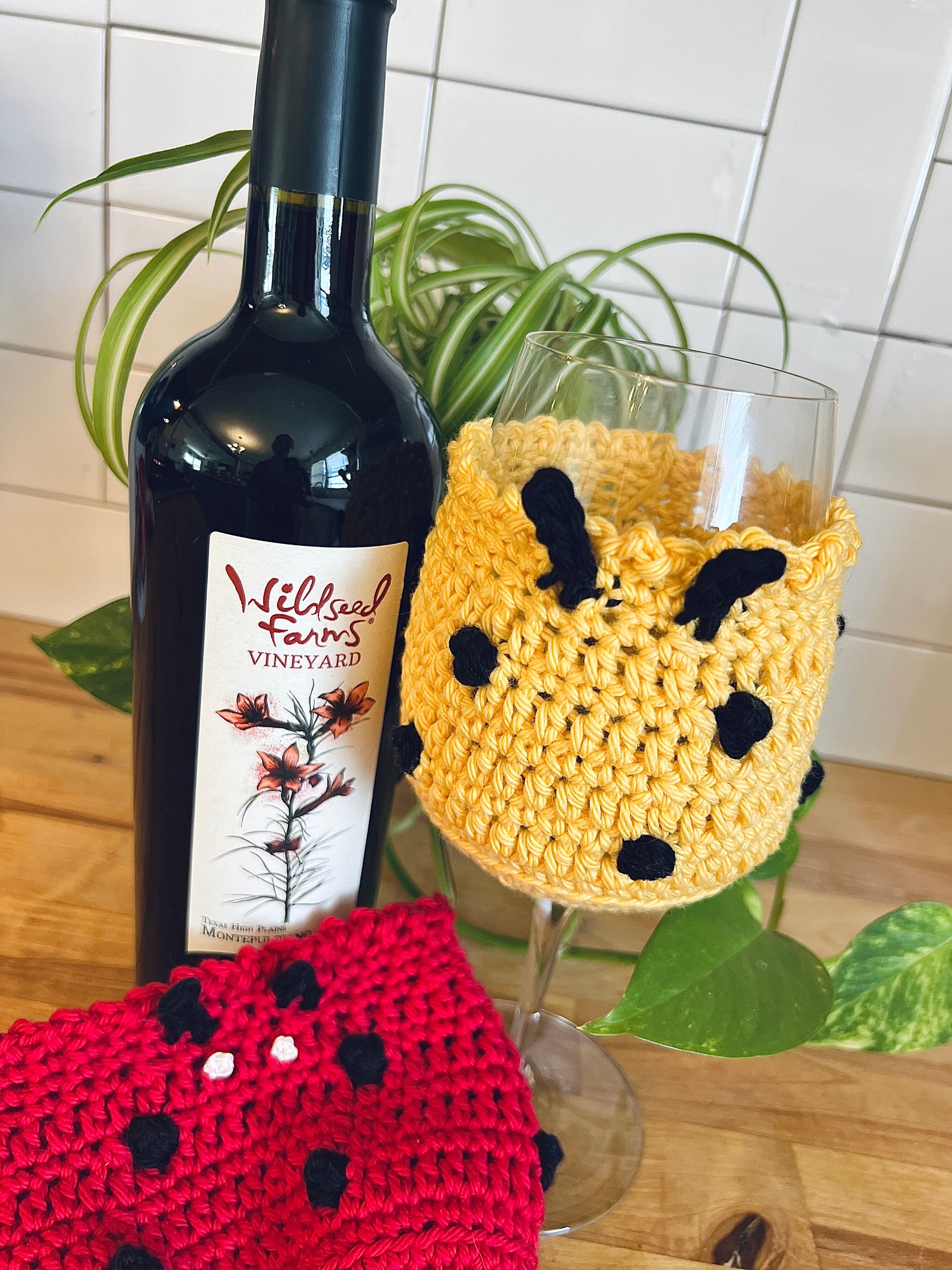 CROCHET PATTERN Ladybug Wine Glass Cozy Wine Decor Ladybug Crochet DIY ...