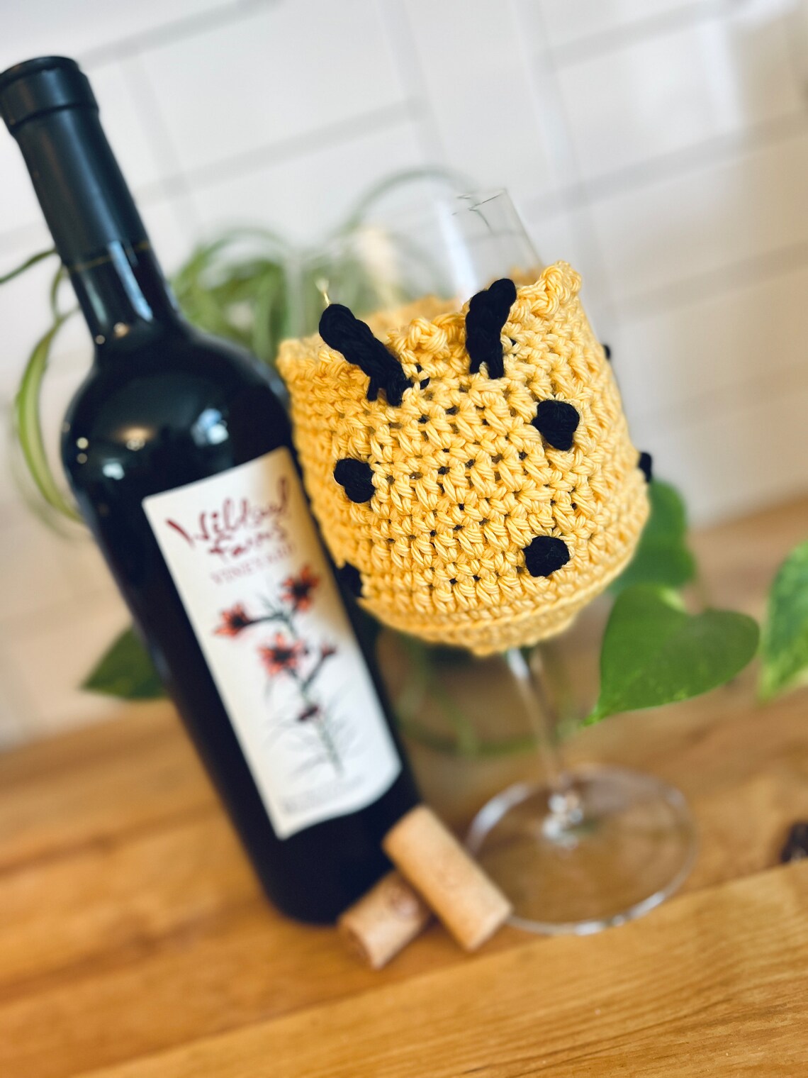 CROCHET PATTERN Ladybug Wine Glass Cozy Wine Decor Ladybug Crochet DIY ...
