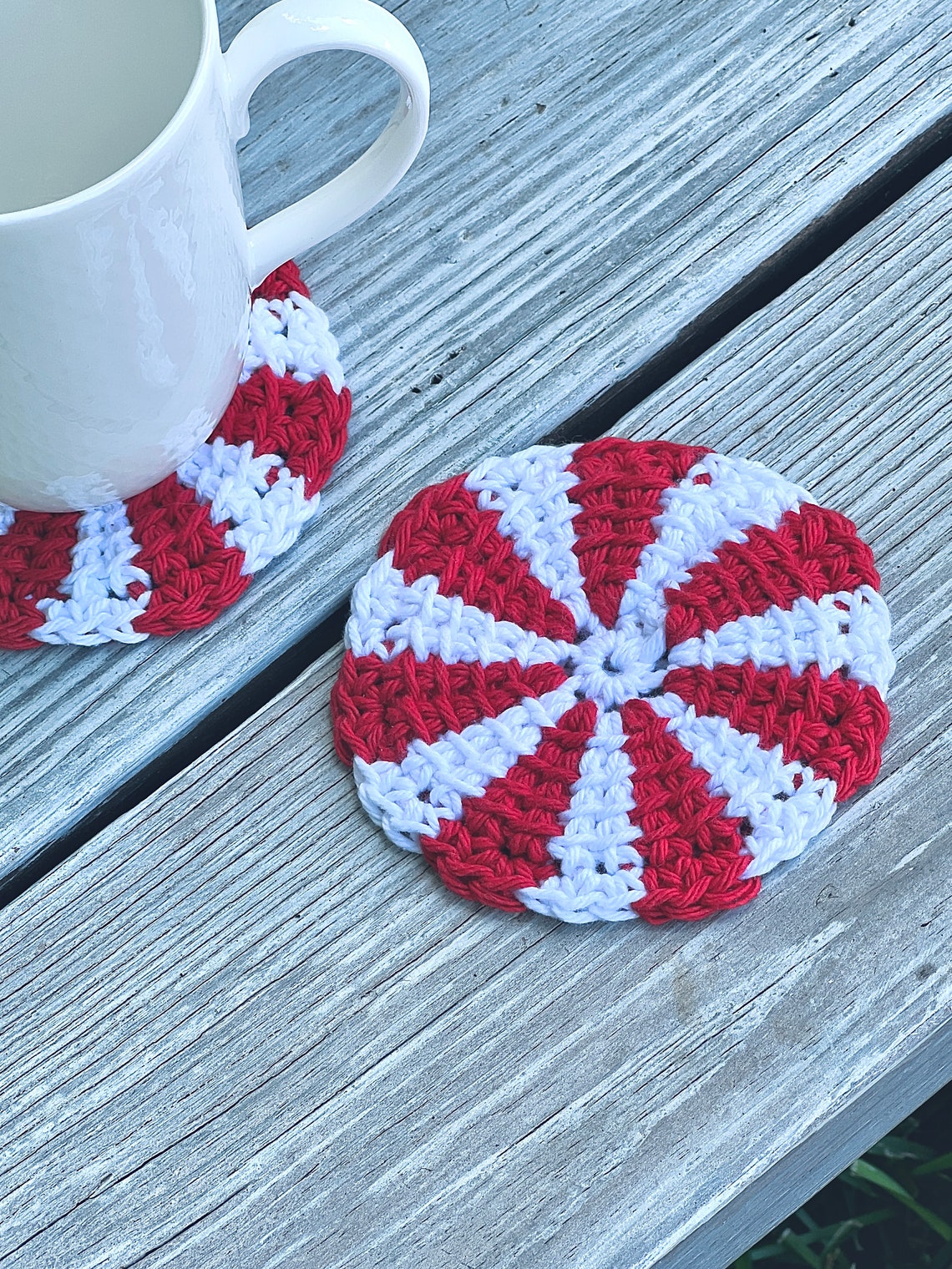 Peppermint Candy Coaster Coaster CROCHET PATTERN - Etsy