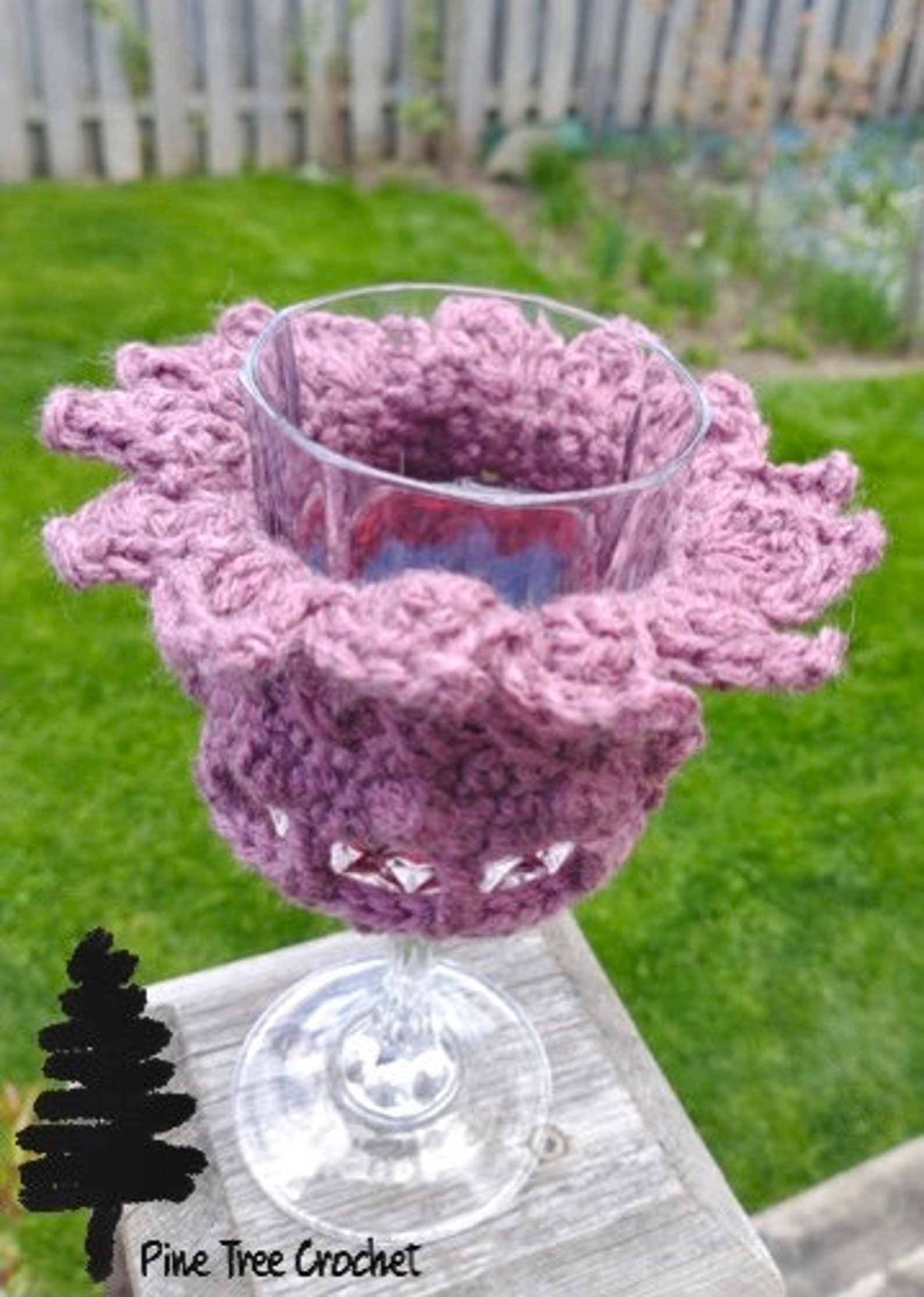 Sunflower Wine Glass Cozy crochet Pattern digital Download - Etsy