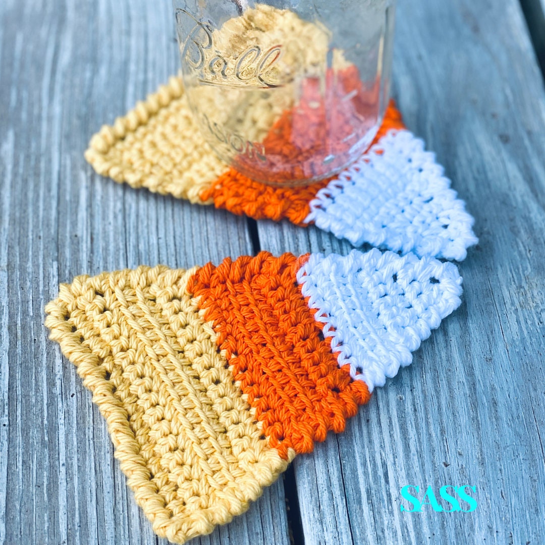 Candy Corn Coaster CROCHET PATTERN - Etsy