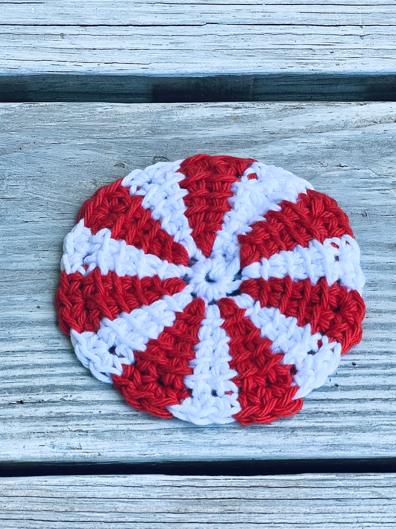 Peppermint Candy Coaster Coaster CROCHET PATTERN - Etsy