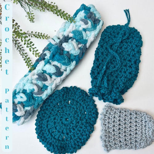 Sassy Spa Set Crochet Pattern Advanced Beginner Patterns DIY Spa Set ...