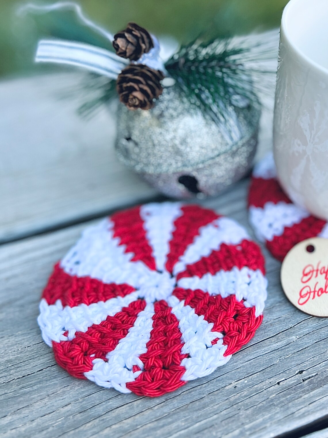 Peppermint Candy Coaster Coaster CROCHET PATTERN - Etsy