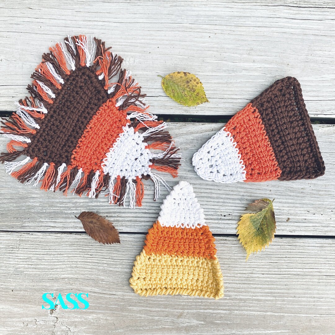 Candy Corn Coaster CROCHET PATTERN - Etsy