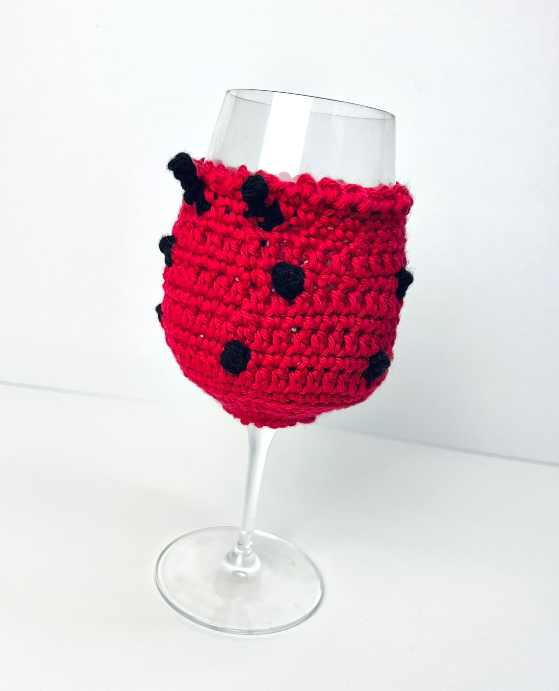 CROCHET PATTERN Ladybug Wine Glass Cozy Wine Decor Ladybug Crochet DIY ...