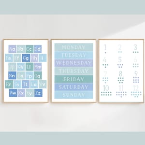 Printable Alphabet Chart ]days of the Week Poster and Numbers Chart ...