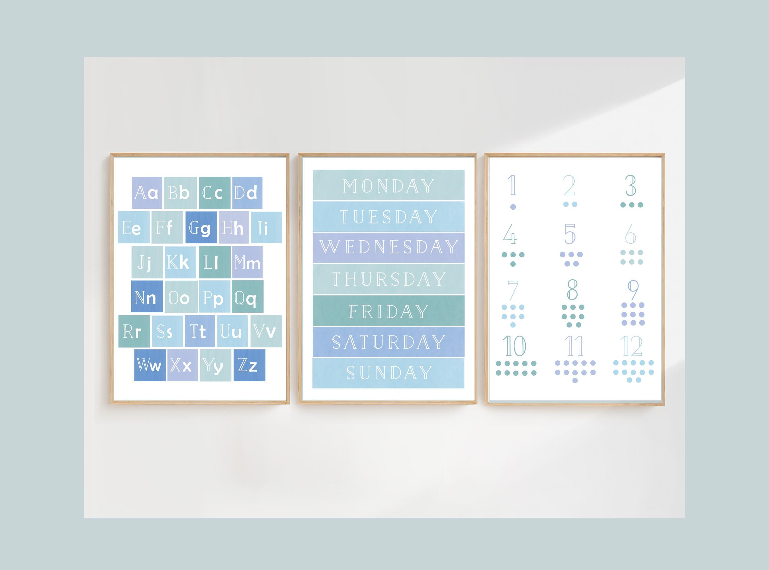 Printable Alphabet Chart ]days of the Week Poster and Numbers Chart ...
