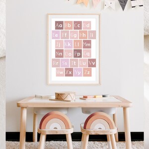 Pink Printable Alphabet Chart Days of the Week Poster and Numbers Chart ...