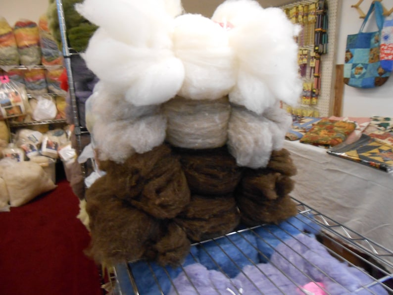 Corriedale Wool Batts: Natural & Plant-dyed Fiber Arts Bundle - Etsy