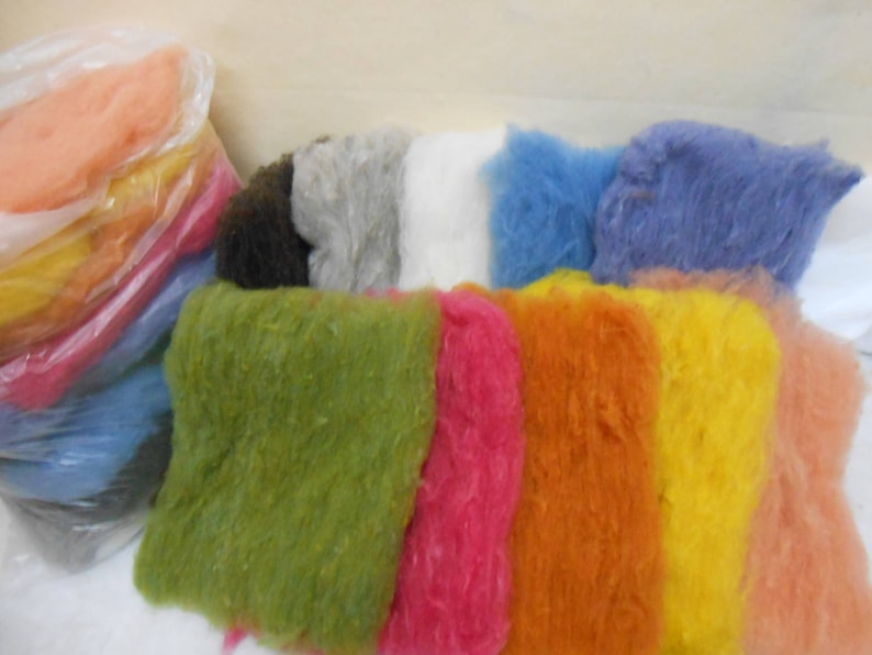 Corriedale Wool Batt Assortment, Natural Dyes, Felting Fiber Art - Etsy