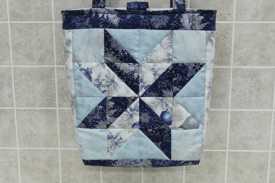 Star Handbag With Long Handles, Dark Blues to Light Blues and Little ...
