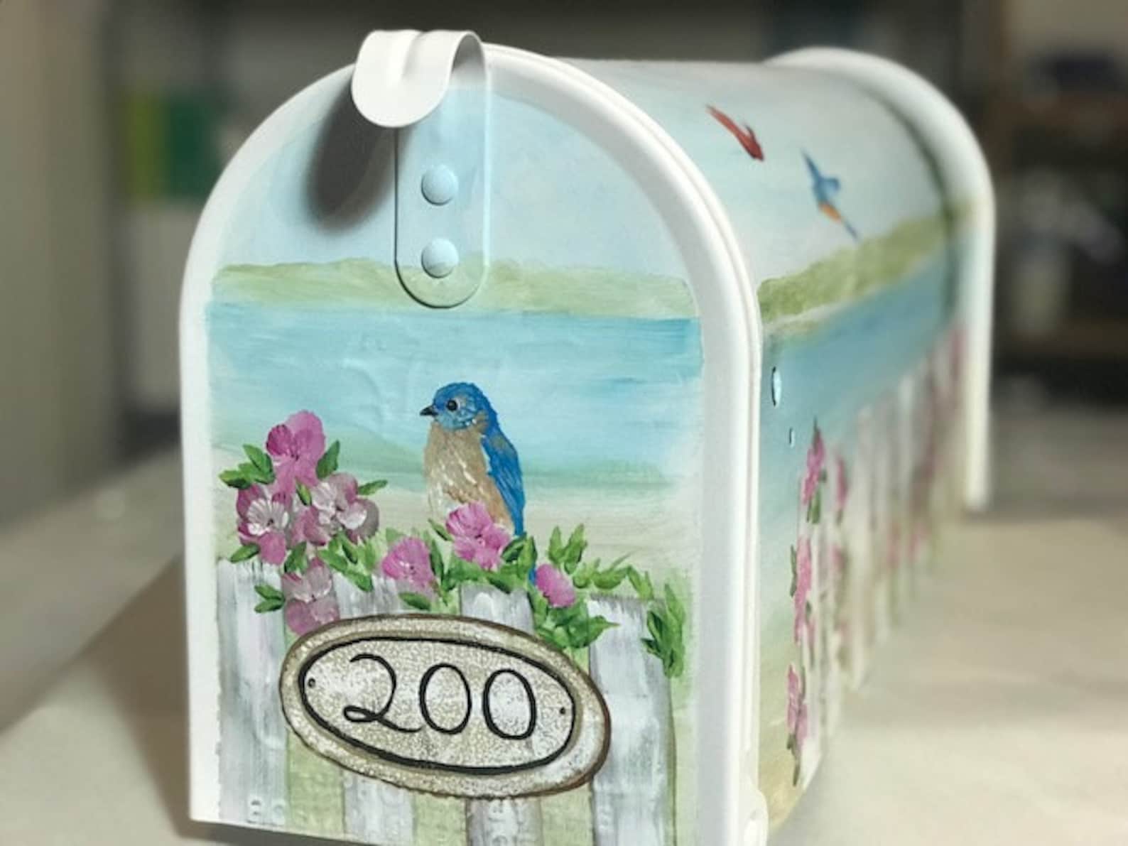 Bluebird and Cardinal Mailbox Hand Painted Mailbox Birds at - Etsy