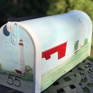 Painted Lighthouses, Coastal Art Mailbox, Custom Painted Mailboxes ...
