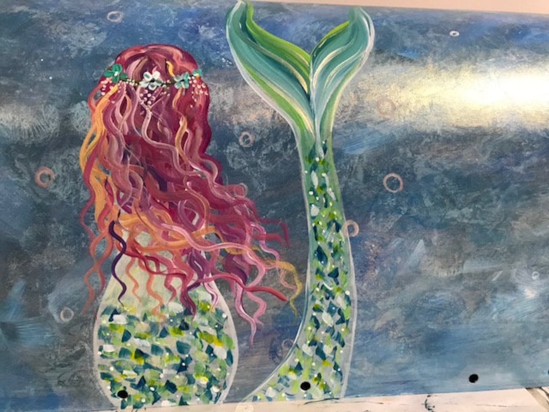 Mermaid Mailbox, Hand Painted Custom Mailbox, Mermaid Lovers Mailbox ...