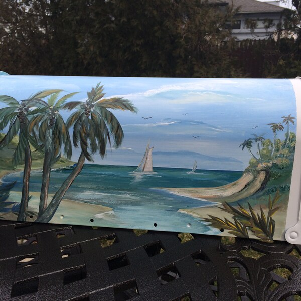 Painted Beach Art Mailbox - Etsy