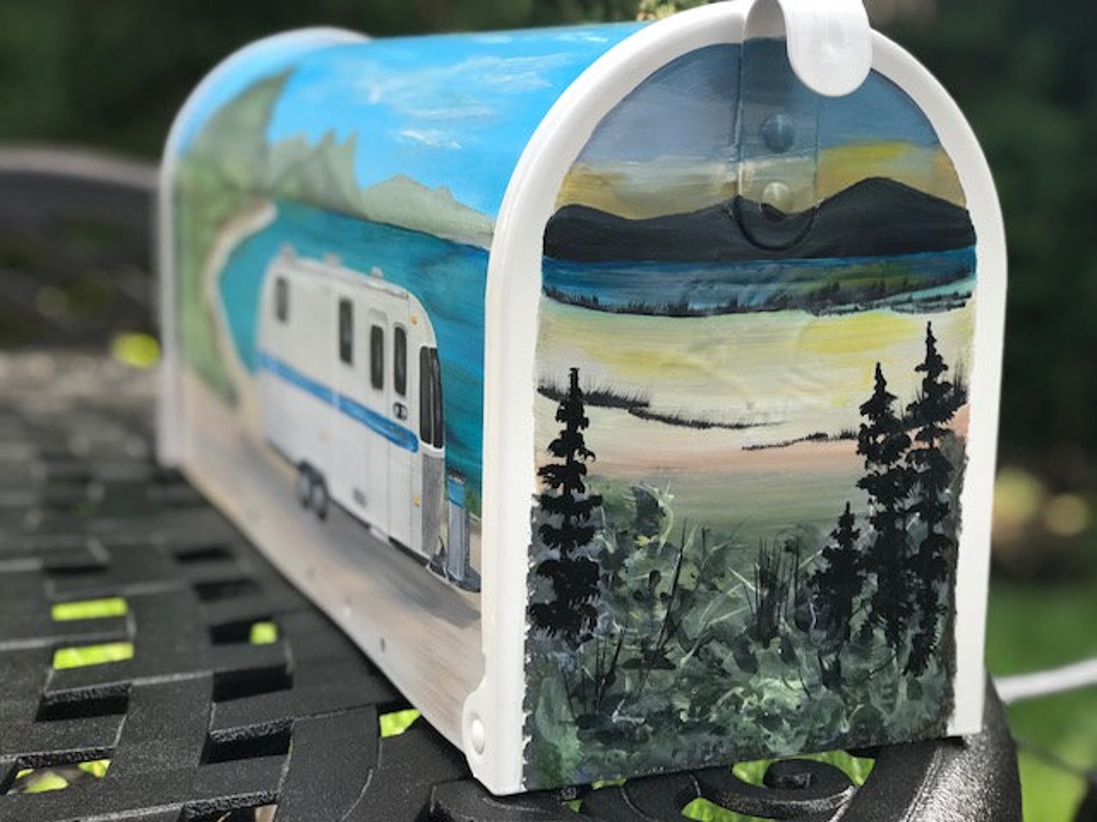 Custom Painted Mailboxes Camping Mailbox Painted Campground | Etsy