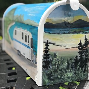 Custom Painted Mailboxes, Camping Mailbox, Painted Campground Scene ...