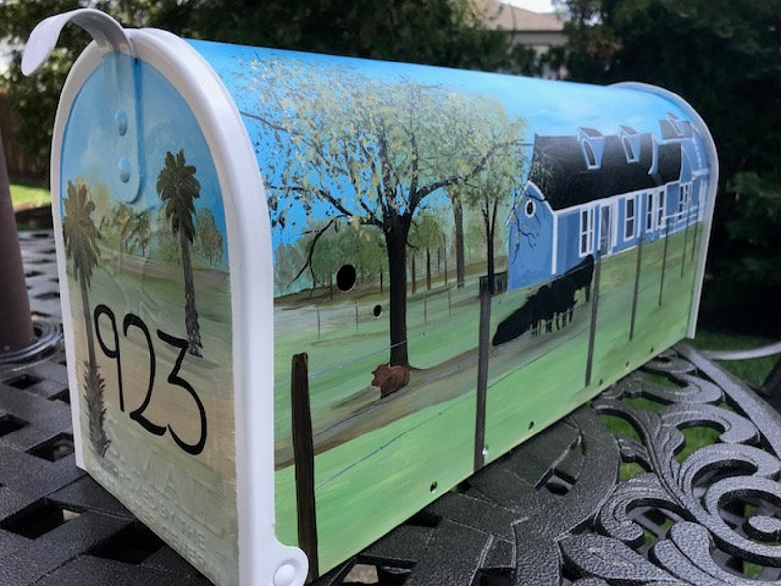 Custom Painted Mailboxes Farmhouse Mailbox Cow Farm on - Etsy