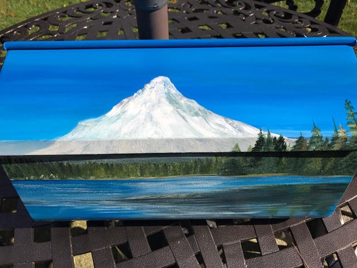 Hand Painted Wall Mount Mailbox Lake Scene Mailbox Woods and - Etsy