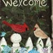 Cardinal Birds Welcome Slate Hand Painted, Decorative Art Address or ...
