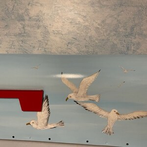 Hand Painted Seagull Mailbox, Beach Scene Rural Nautical Themed ...