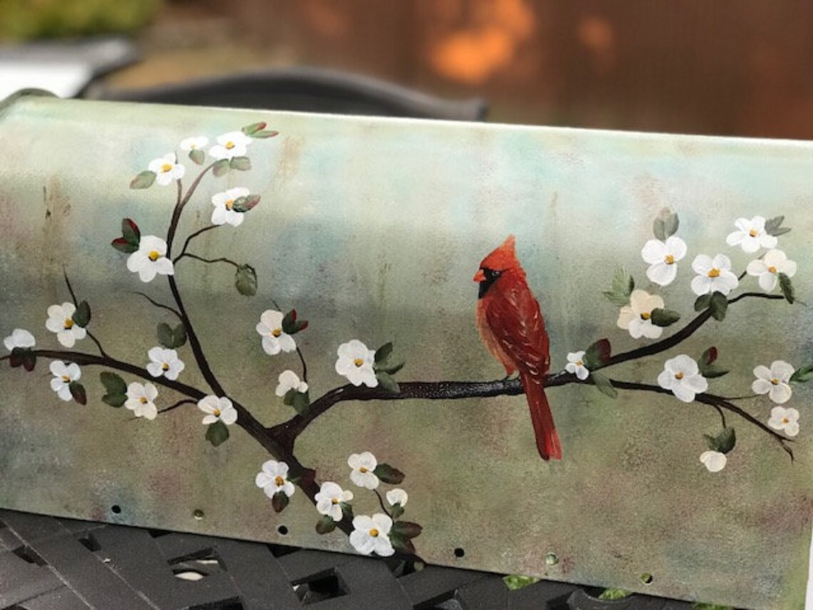 Cardinal Mailbox Uniquely Painted Mailbox With Cardinals - Etsy