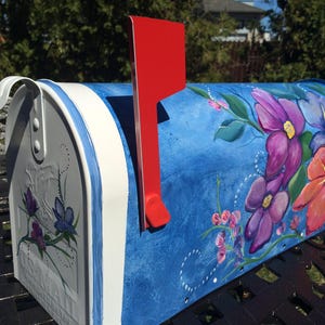 Hand Painted Mailbox, Unique Mailboxes, Blue Creative Mailbox ...