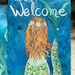 Mermaid Welcome Slate, Hand Painted Original Mermaid Painting on Slate ...