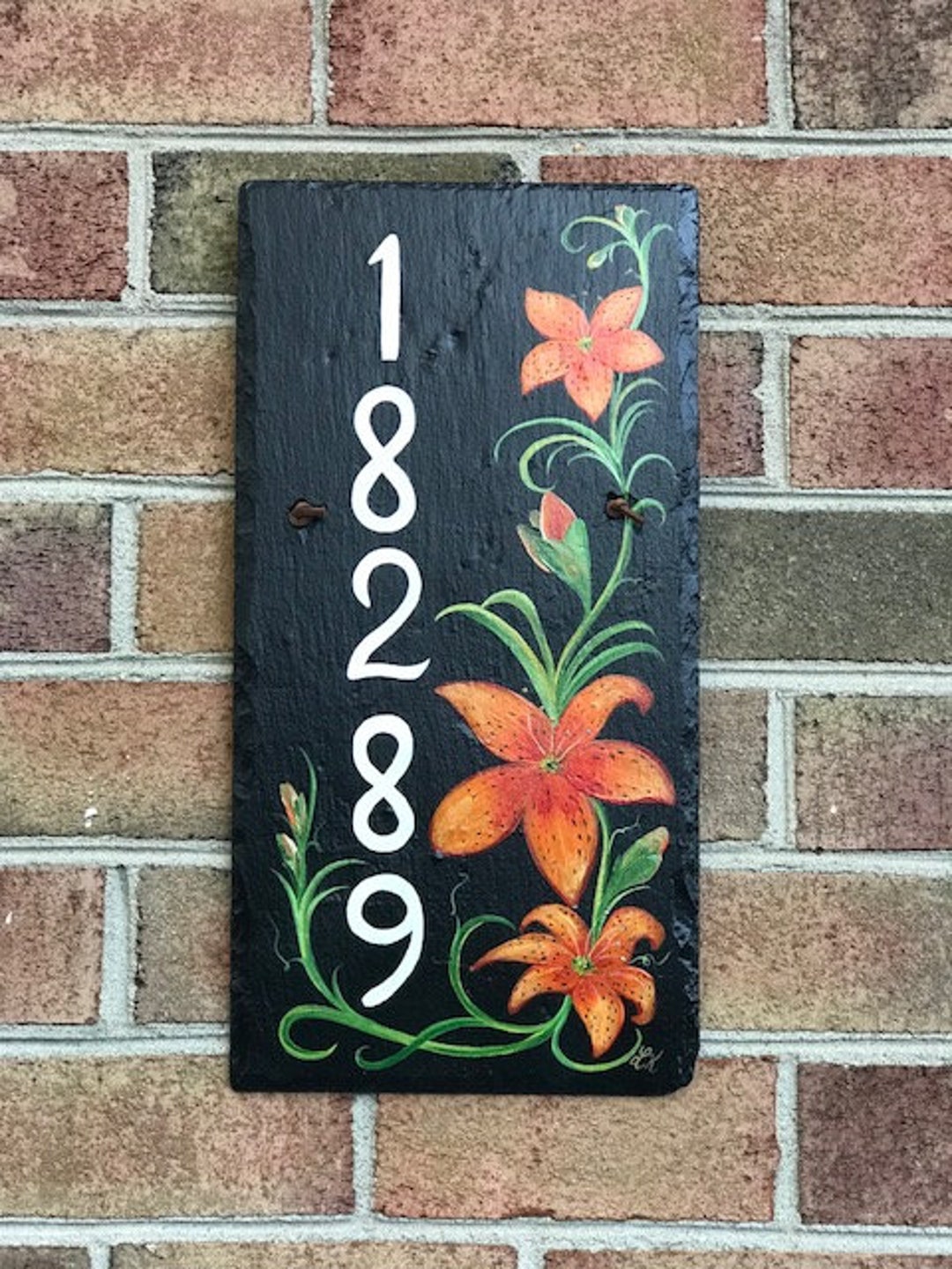 Painted Slate Address Plaque, Custom Personalized Address Sign Painted ...