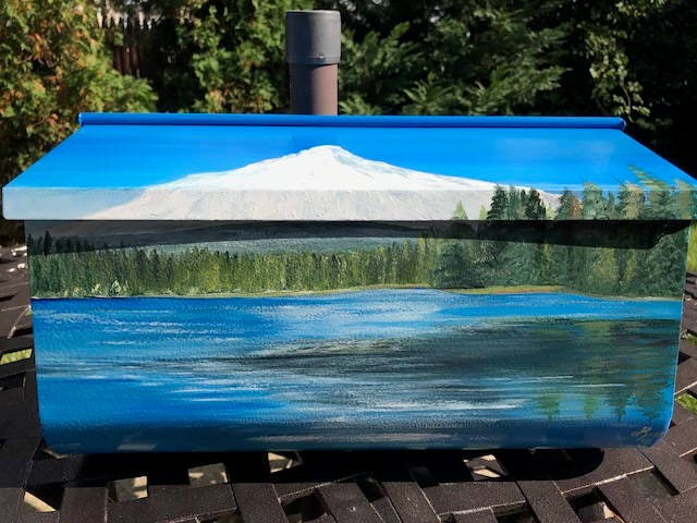 Hand Painted Wall Mount Mailbox Lake Scene Mailbox Woods and - Etsy