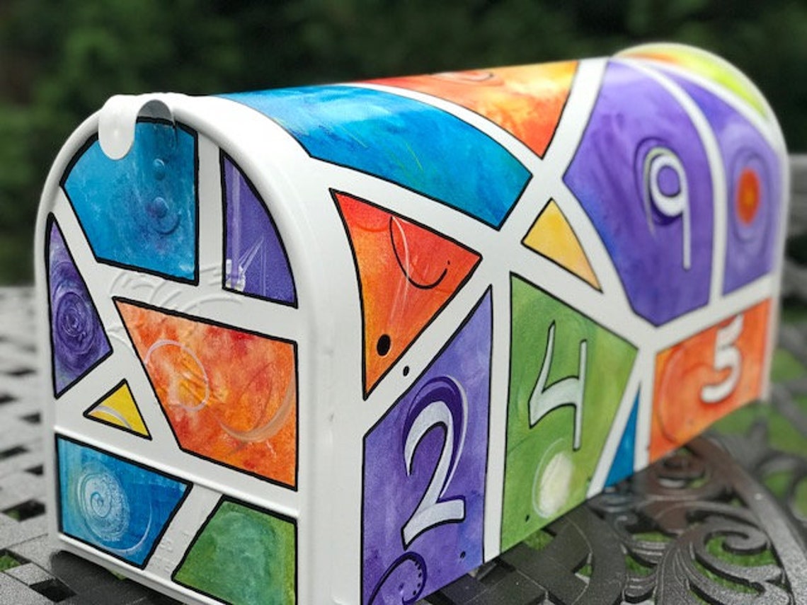 Custom Painted Rural Mailbox Abstract Painted Mailbox Mosaic - Etsy