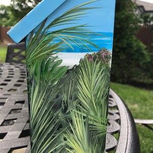 Hand Painted Mailbox, Tropical Painted Mailbox, Mailbox With Palm Trees ...