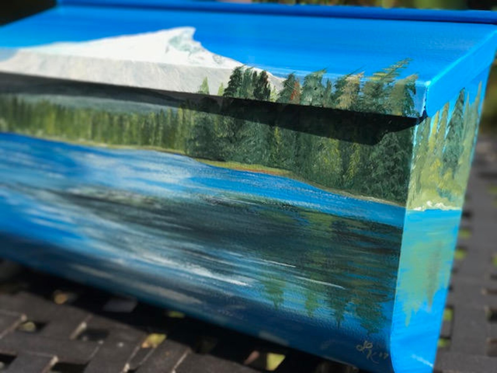 Hand Painted Wall Mount Mailbox Lake Scene Mailbox Woods and | Etsy