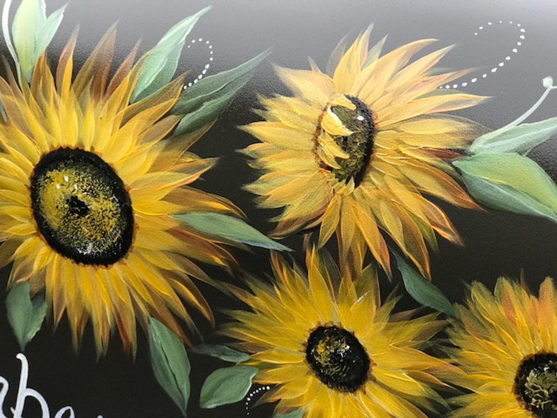 Mailbox of Sunflowers Wedding Box Painted Gift Floral - Etsy