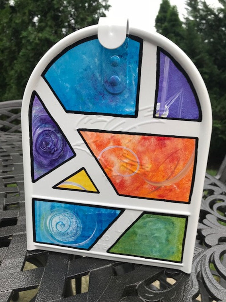 Custom Painted Rural Mailbox Abstract Painted Mailbox Mosaic - Etsy