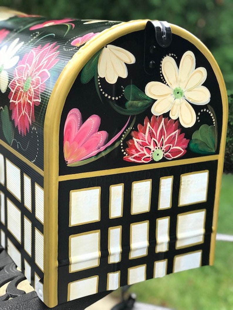Custom Hand Painted Rural Mailbox Unique Bold Flower Mailbox - Etsy