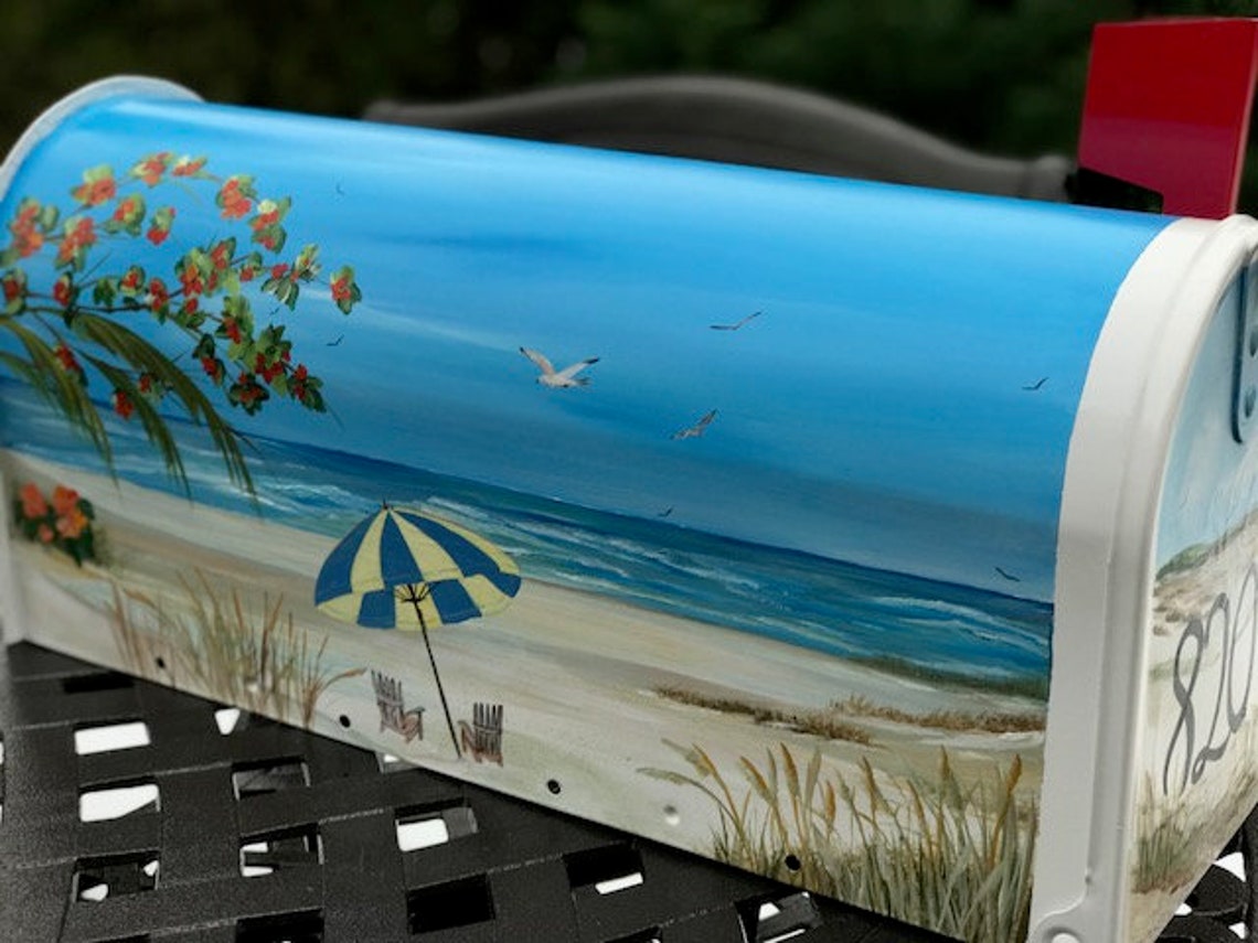 Beach Mailbox Tropical Beach Mailbox Coastal Decor Beach - Etsy Denmark