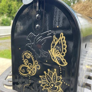 Hand Painted Mailbox, Custom, Black and White, Painted Mailbox ...