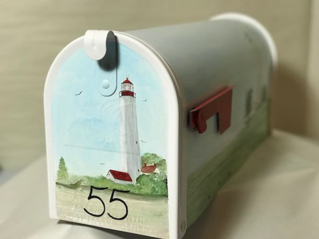 Painted Lighthouses, Coastal Art Mailbox, Custom Painted Mailboxes ...