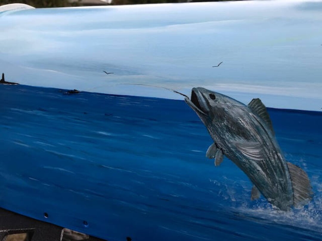Painted Custom Mailbox, Fishermen's Mailbox, Fishing Theme, Nautical ...