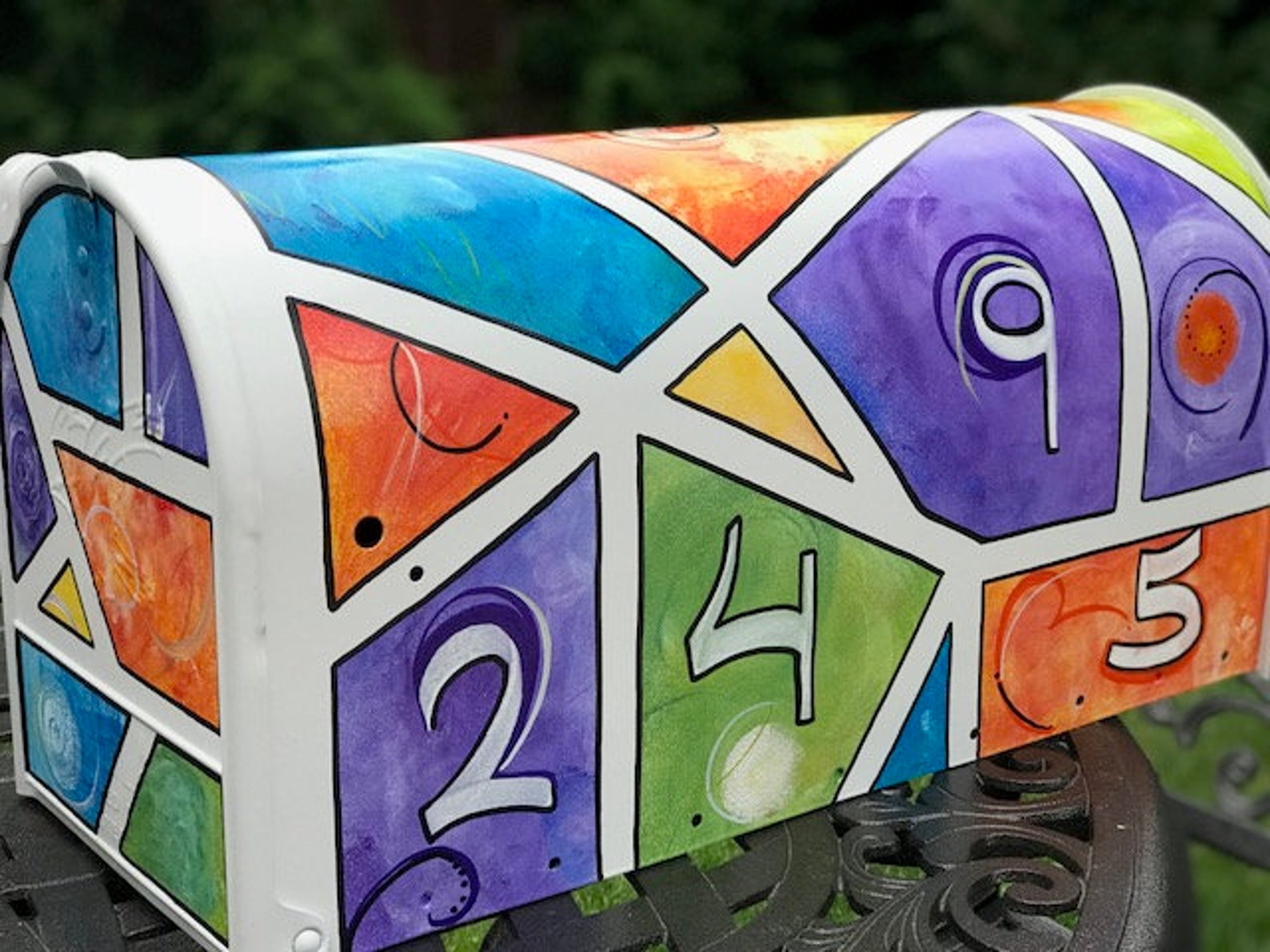 Custom Painted Rural Mailbox Abstract Painted Mailbox Mosaic | Etsy