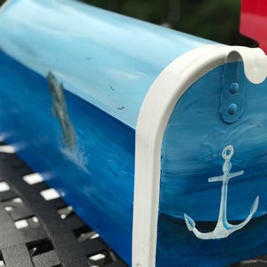 Painted Custom Mailbox, Fishermen's Mailbox, Fishing Theme, Nautical ...