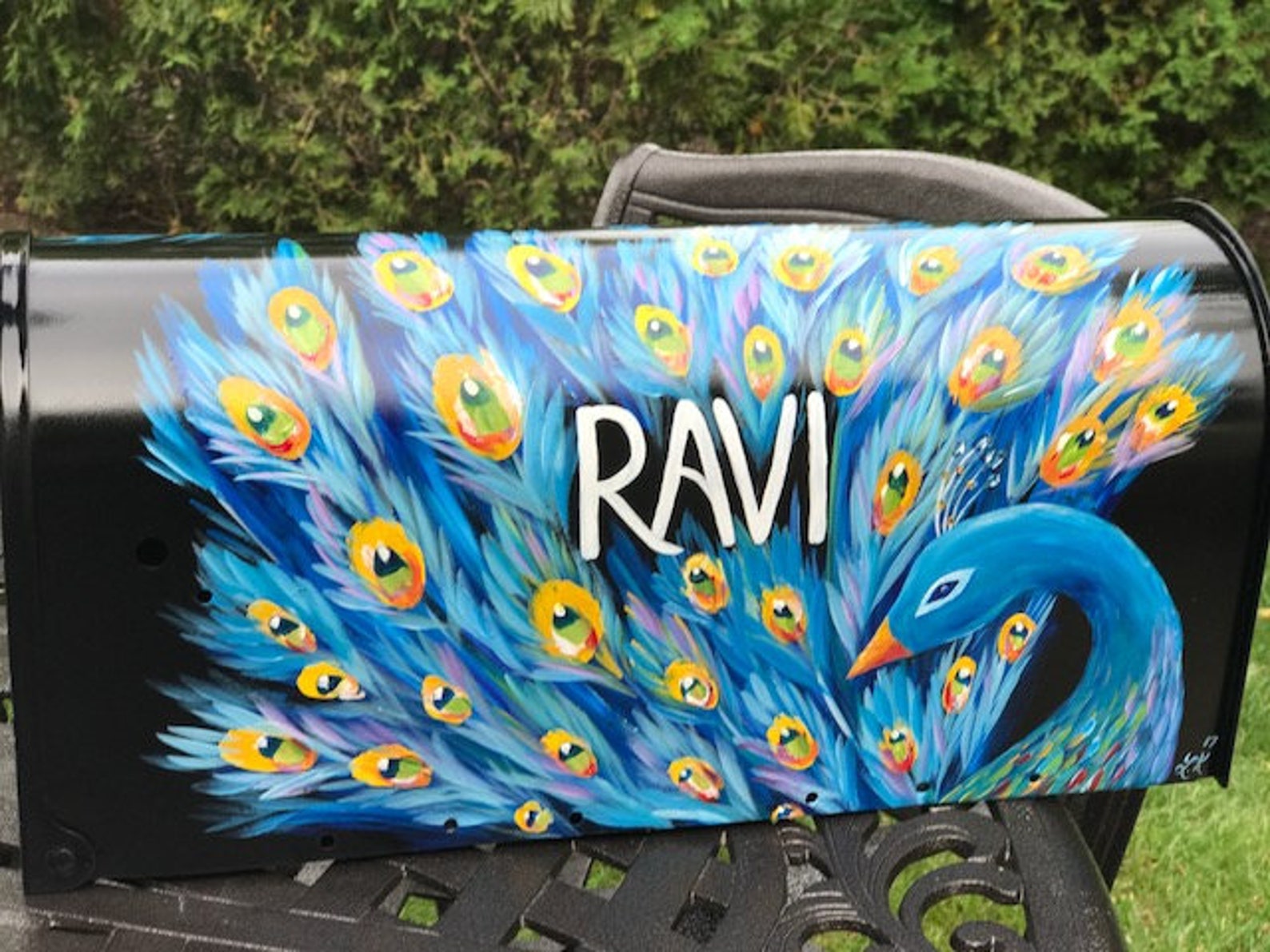 Custom Painted Mailboxes Exotic Bird Art Peacock Painting - Etsy