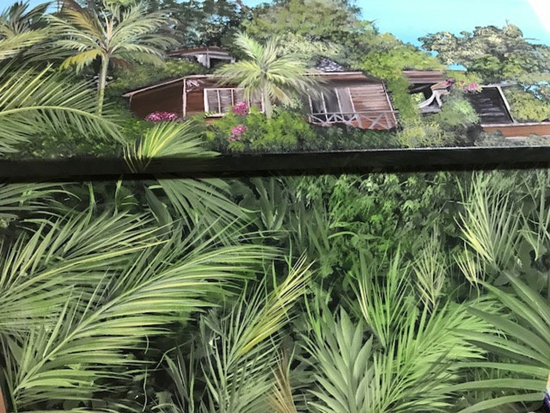 Hand Painted Mailbox, Tropical Painted Mailbox, Mailbox With Palm Trees ...