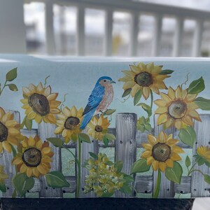Sunflower and Birds Mailbox Gift for Her, Hand Painted Unique Artful ...
